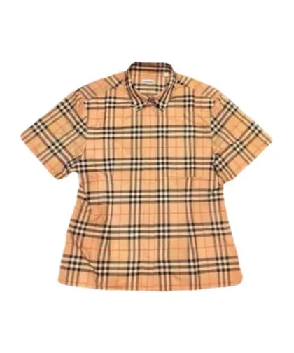 Burberry Short Sleeve Shirt With Checked Pattern - Nude