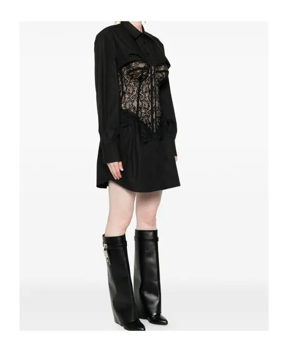 Giuseppe Di Morabito Lace Trim Corset Shirt Mini Dress