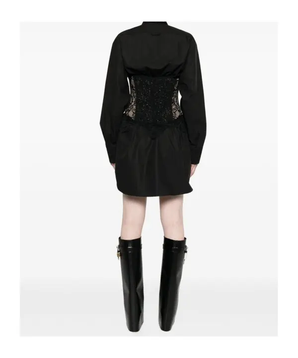 Giuseppe Di Morabito Lace Trim Corset Shirt Mini Dress