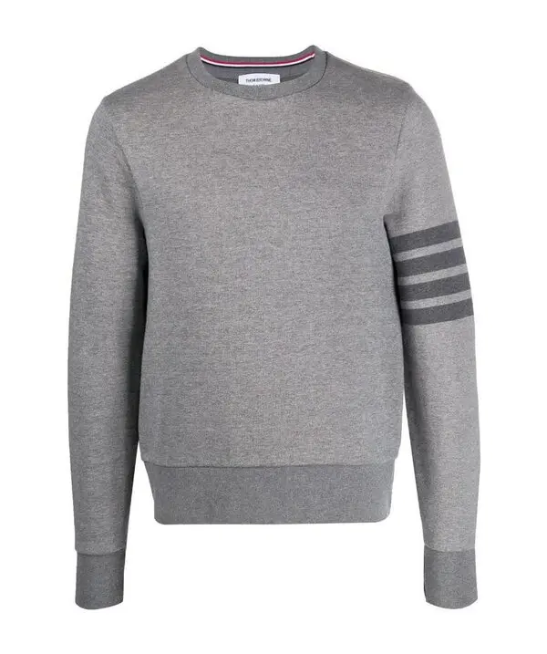 Thom Browne 4-bar Striped Crewneck Sweatshirt - Medium Gray