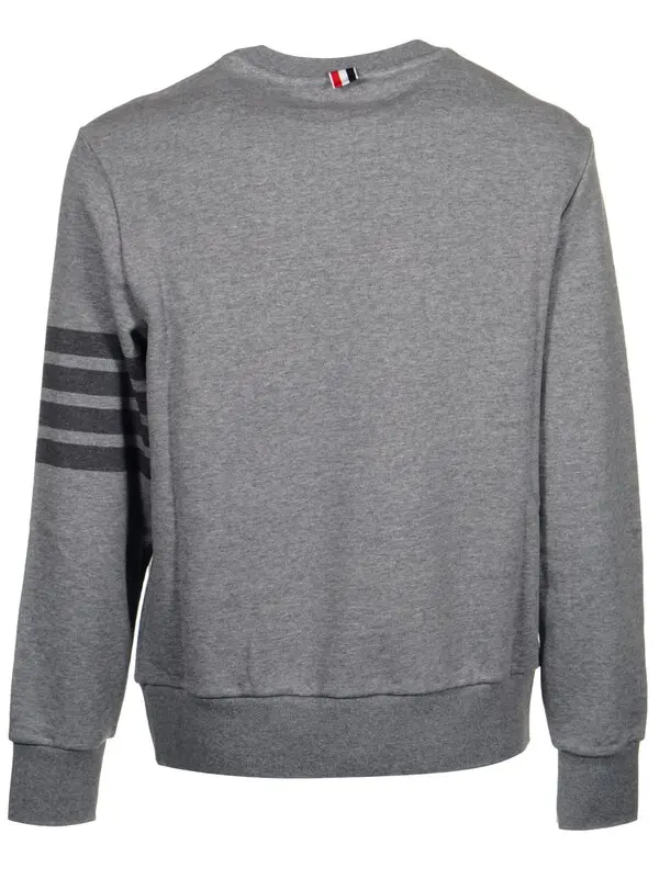 Thom Browne 4-bar Striped Crewneck Sweatshirt - Medium Gray