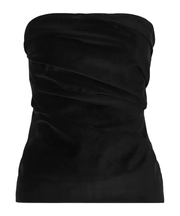 Tove Izel Strapless Velvet Top - Black