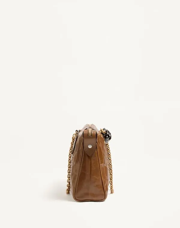 Valentino Garavani Panthea Logo Plaque Quilted Shoulder Bag - Brown