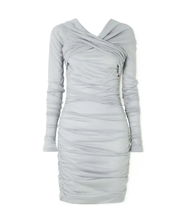 Dolce & Gabbana Draped Wool-jersey Mini Dress