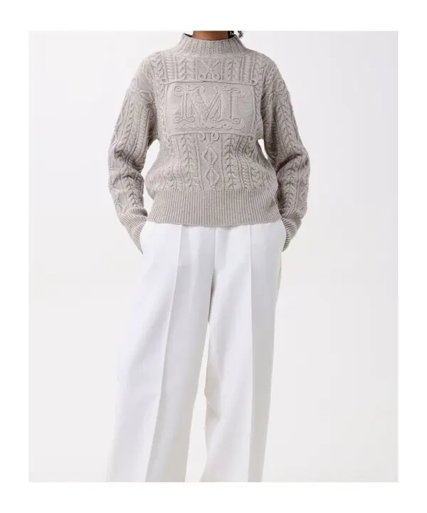 Max Mara Miranda Crewneck Knitted Jumper - Gray