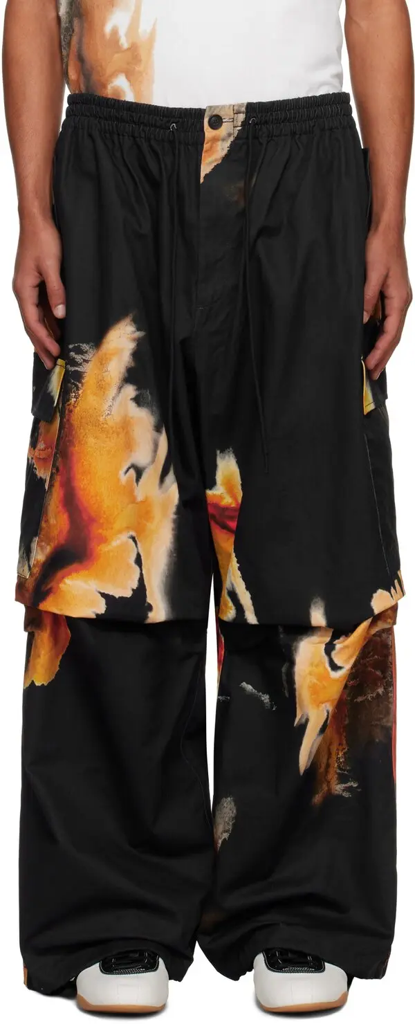 Y3 Abstract Print Cargo Trousers