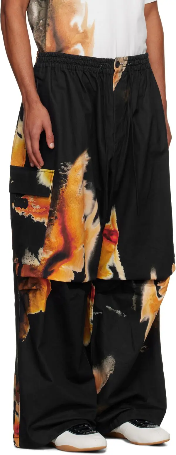 Y3 Abstract Print Cargo Trousers