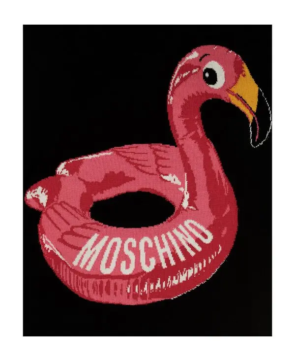 Moschino Intarsia-knit Flamingo Logo Crewneck Jumper