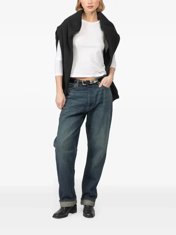 AYA MUSE High Waist Tapered Denim Jeans - Black