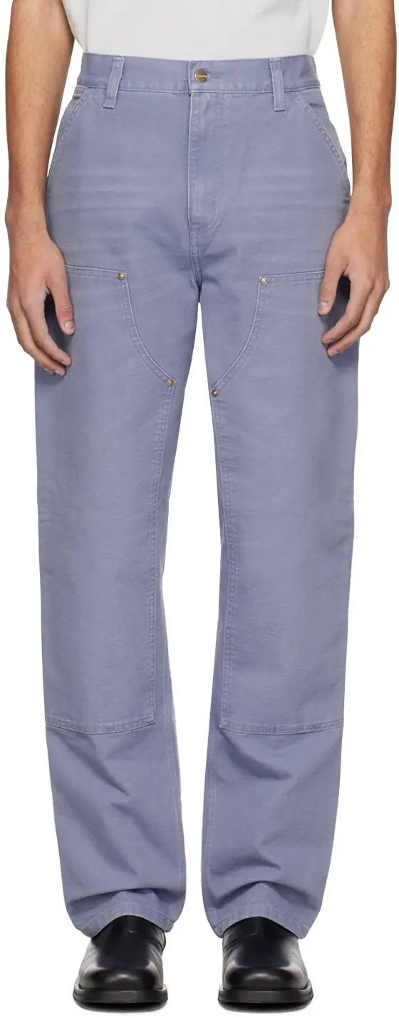 Carhartt Work In Progress Double Knee Mid-waist Straight-leg Trousers - Multicolor