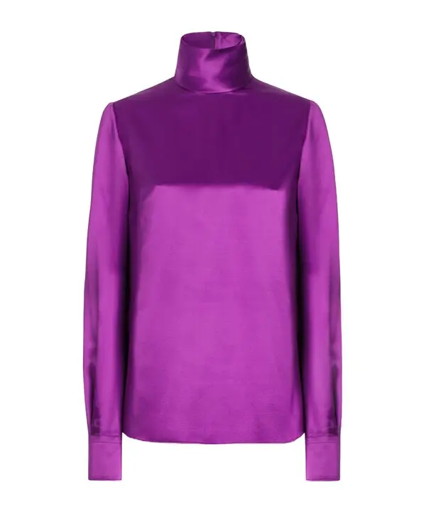 Dolce & Gabbana Satin High Neck Blouse