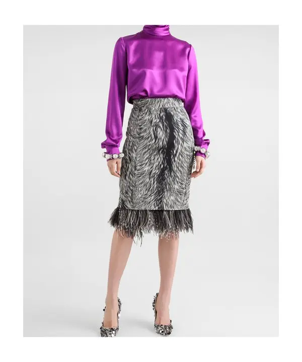 Dolce & Gabbana Satin High Neck Blouse