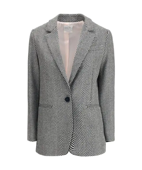 FORTE_FORTE Single-breasted Herringbone Patterned Jacket