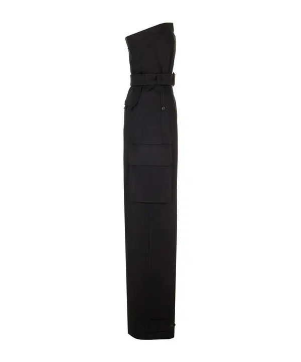 Saint Laurent Cassandre Strapless Jumpsuit With Belt