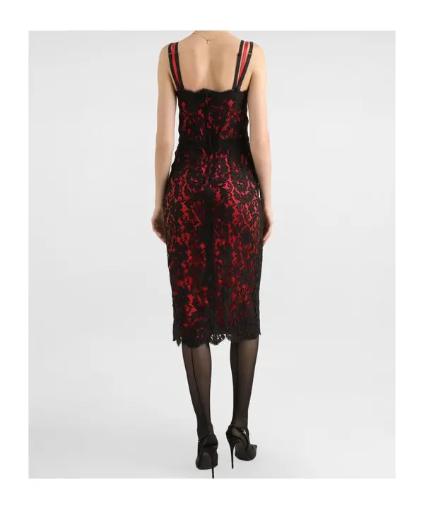 Dolce & Gabbana Floral Lace Midi Dress