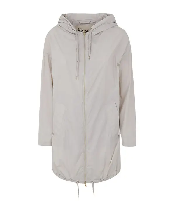 Herno Zip-up Drawstring Coat - Gray