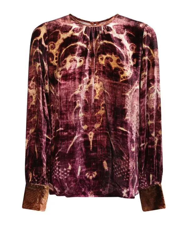 PIERRE-LOUIS MASCIA Printed Velvet Blouse