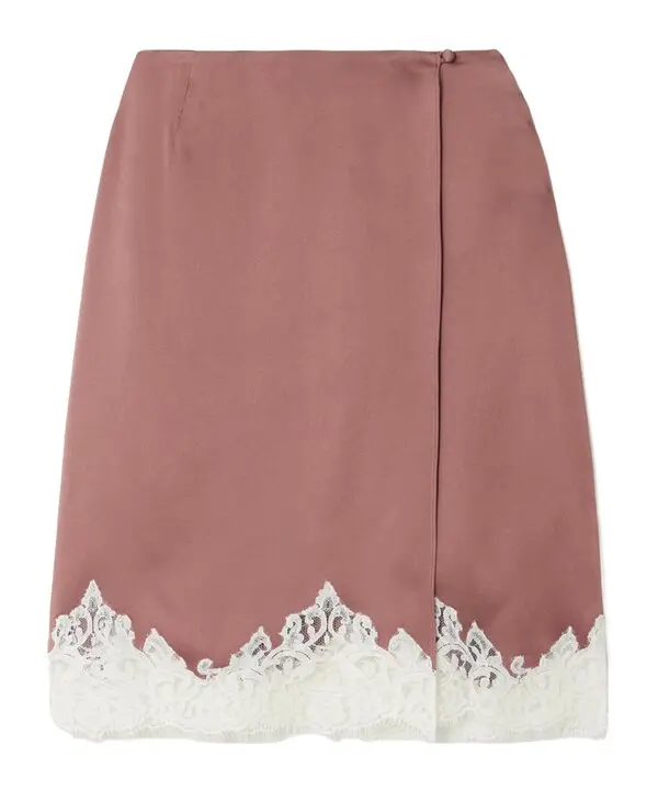 Stella McCartney Lace-trimmed Wrap Skirt - Pink