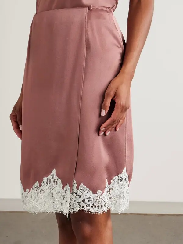 Stella McCartney Lace-trimmed Wrap Skirt - Pink