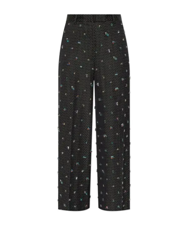 Dries Van Noten Patterned Tailored Trousers - Black