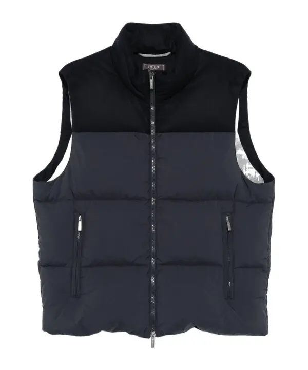 Peserico Sleeveless Down Vest With High Collar And Zipper Closure