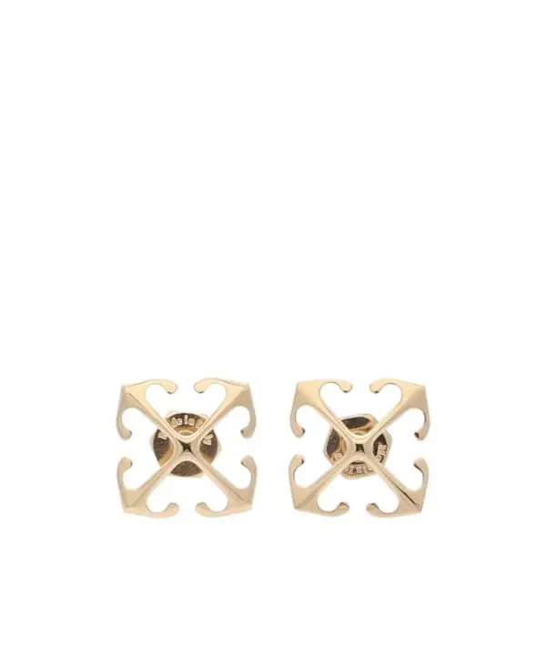Off-White Logo Engraved Earrings - Yellow