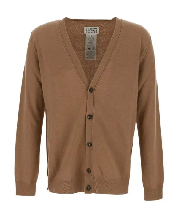 MAISON MARGIELA Buttoned V-neck Cardigan - Brown