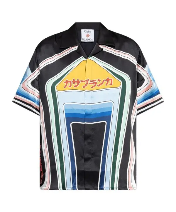 Casablanca Graphic Mountain Graphic-print Shirt - Black