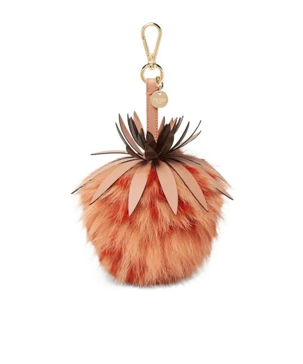 Fendi Fox And Rabbit Fur Charm - Orange