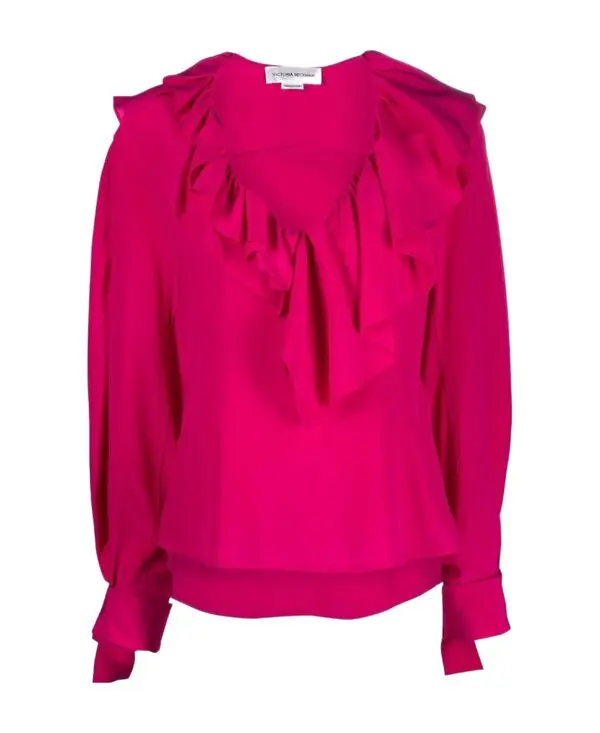 Victoria Beckham Silk Ruffled Blouse