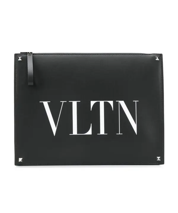 Valentino Garavani Rockstud Vltn Zip-up Clutch Bag - Black