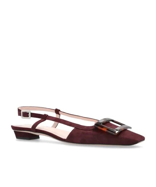 ROGER VIVIER Belle Vivier Buckled Slingback Ballerinas