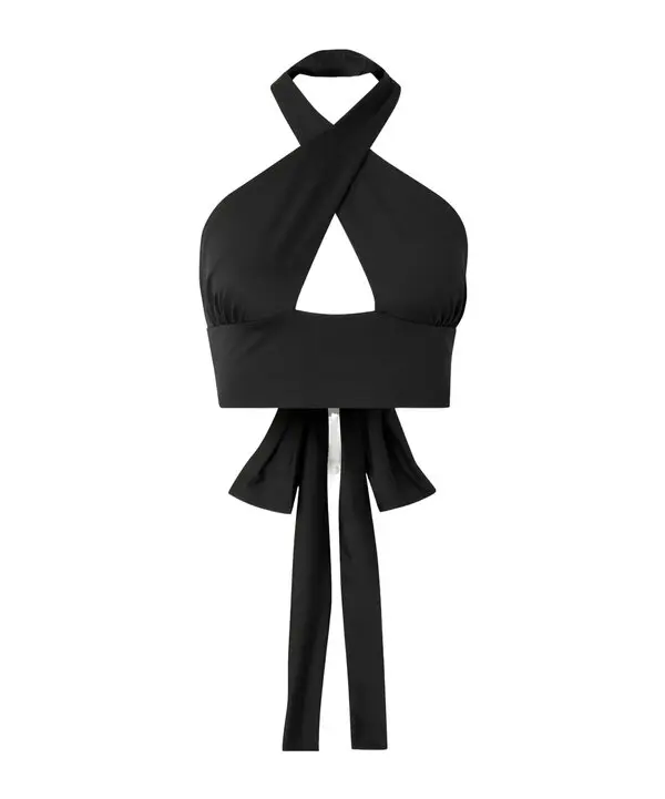 Magda Butrym Tie-back Crisscross Swim Bra - Black
