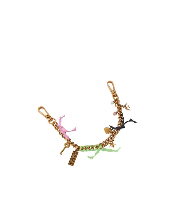Pinko Chain-link Embellished Ribbon Keyring - Brown