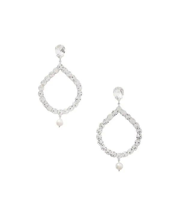 Magda Butrym Crystal And Pearl Drop Earrings - Silver