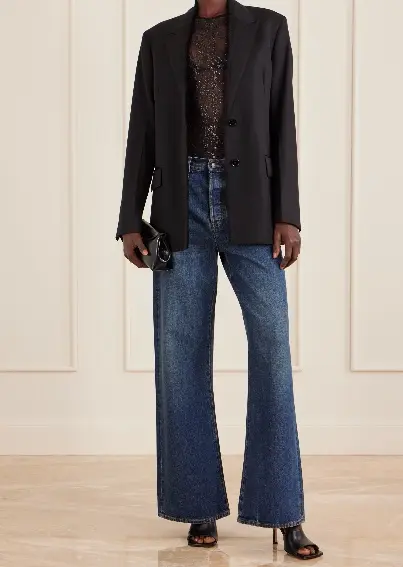 Wardrobe.NYC Metallic Lace Bodysuit
