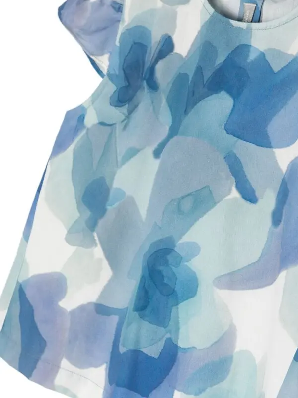 IL GUFO Abstract Print Cotton Blouse