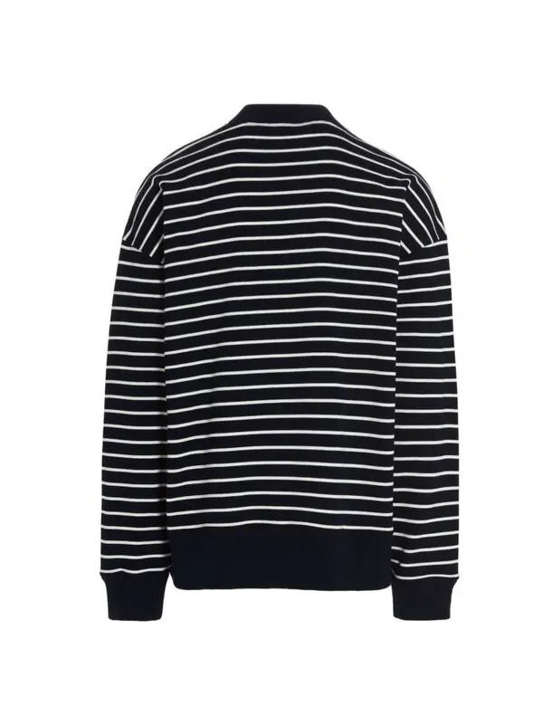 Palm Angels Bear Print Striped Sweatshirt - Black