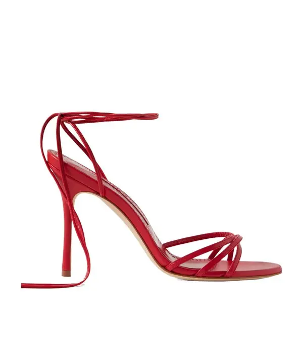 Manolo Blahnik Leva 105 Leather High-heeled Sandals - Red