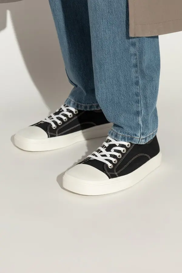 Moschino Square-toe Low-top Sneakers - Black