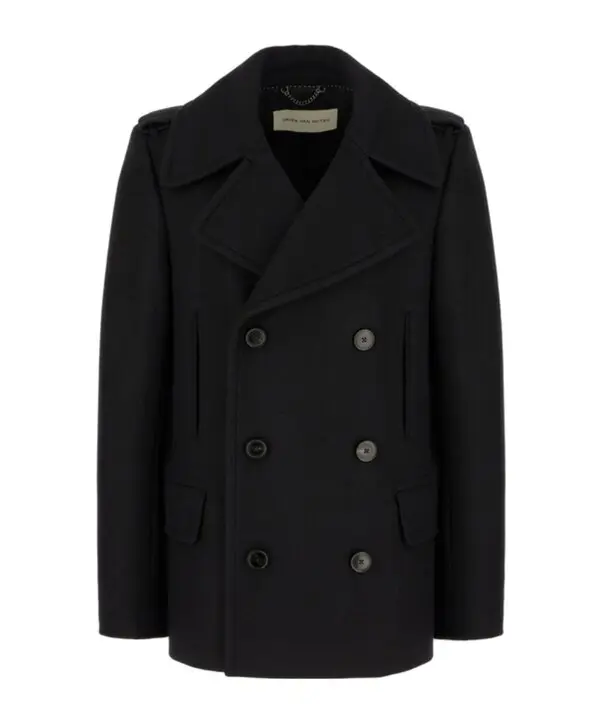 Dries Van Noten Double-breasted Short Coat - Black