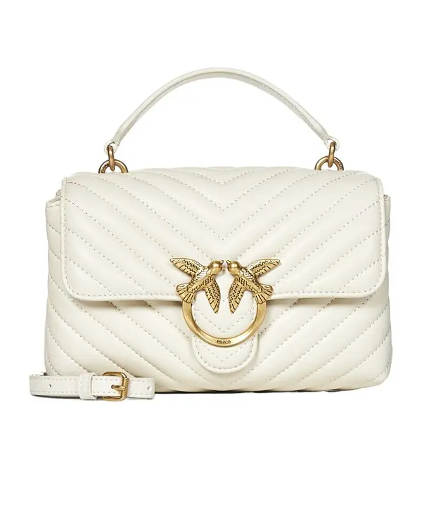 Pinko Lady Love Puff Chevron Mini Crossbody Bag - White