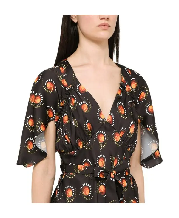 Rabanne V-neck Motif Print Top