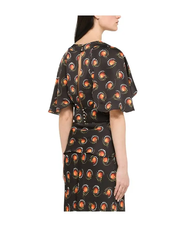 Rabanne V-neck Motif Print Top