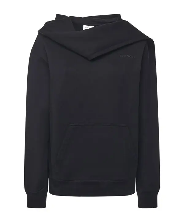 COURREGES Courrèges Embroidered Logo Hoodie - Black