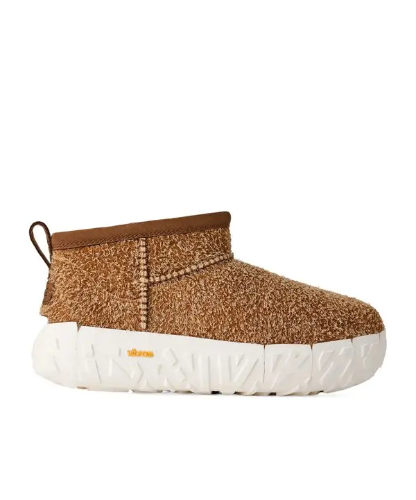 UGG Classic Ultra Mini Suede Textured Boots - Maroon
