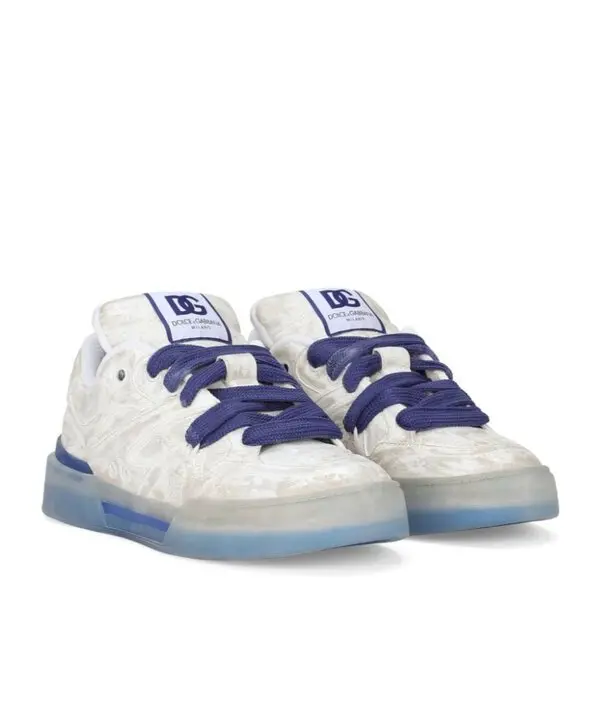 Dolce & Gabbana Roma Lace-up Sneakers With Abstract Print