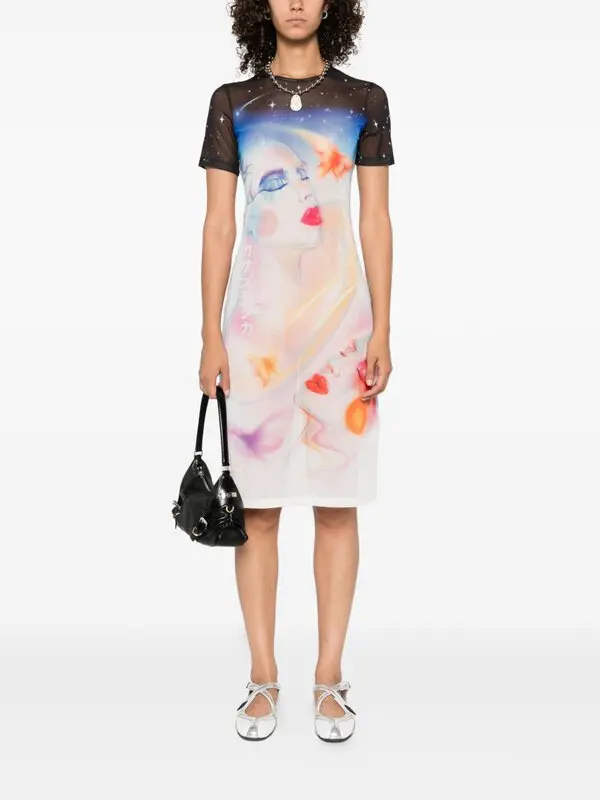 Casablanca Printed Crewneck Midi Dress