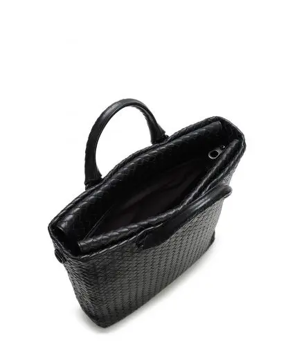 Bottega Veneta Woven Top Handle Bag With Shoulder Strap