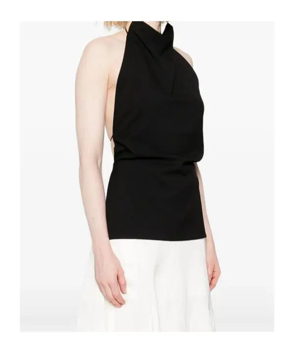 FEDERICO CINA Halterneck Blouse With Draped Detail